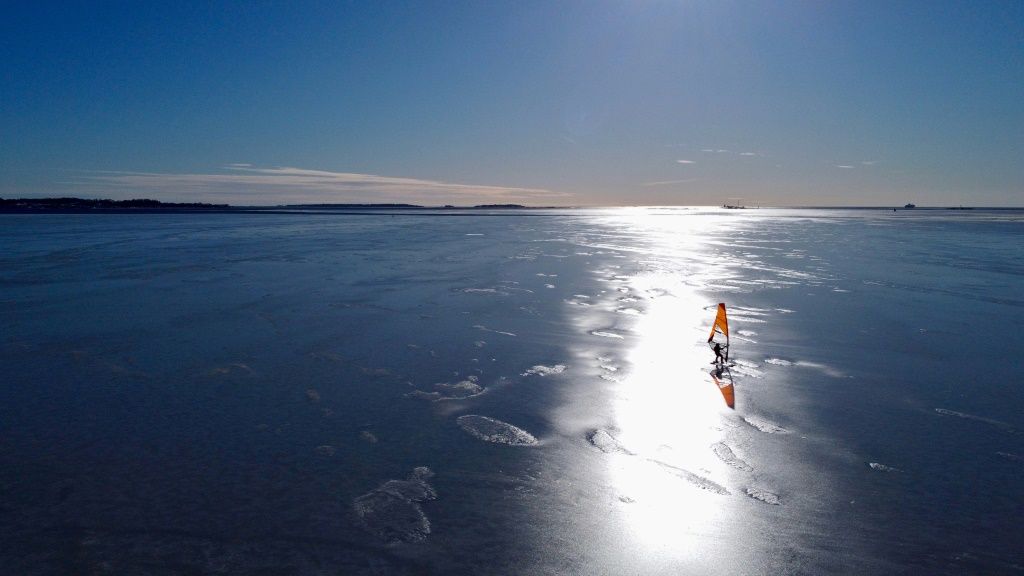 Ice Surfers Carve Up Finland's Frozen Sea
